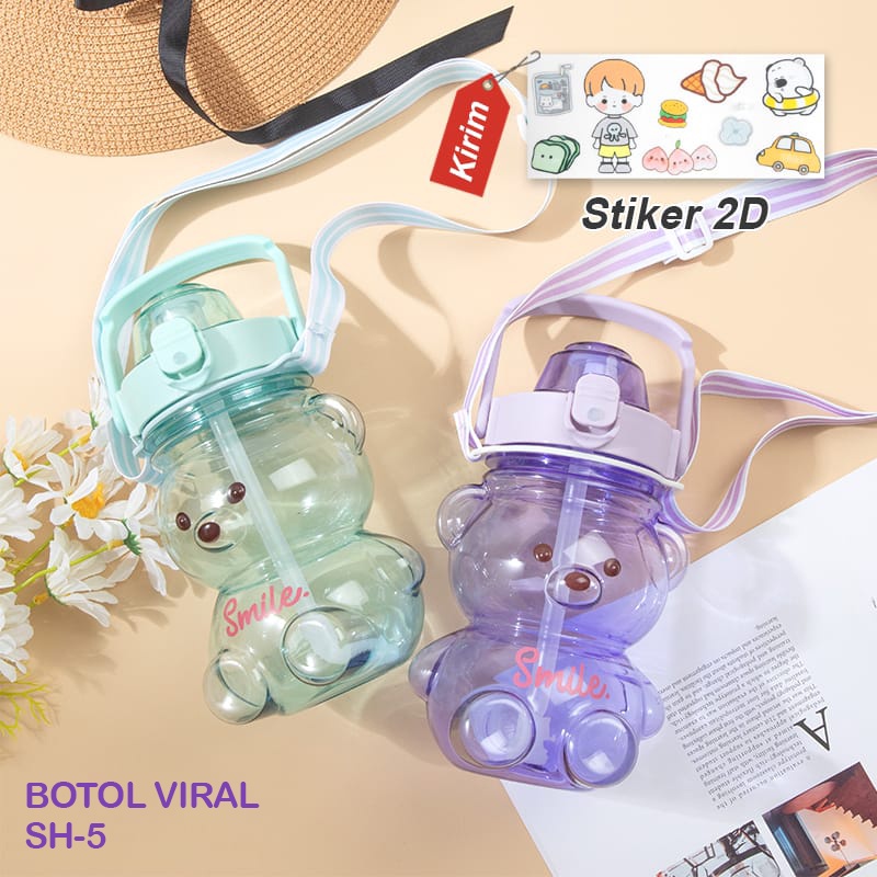 Jual Botol Minum Lucu Bentuk Boneka Botol Minum free Tali dan Stiker 2D ...