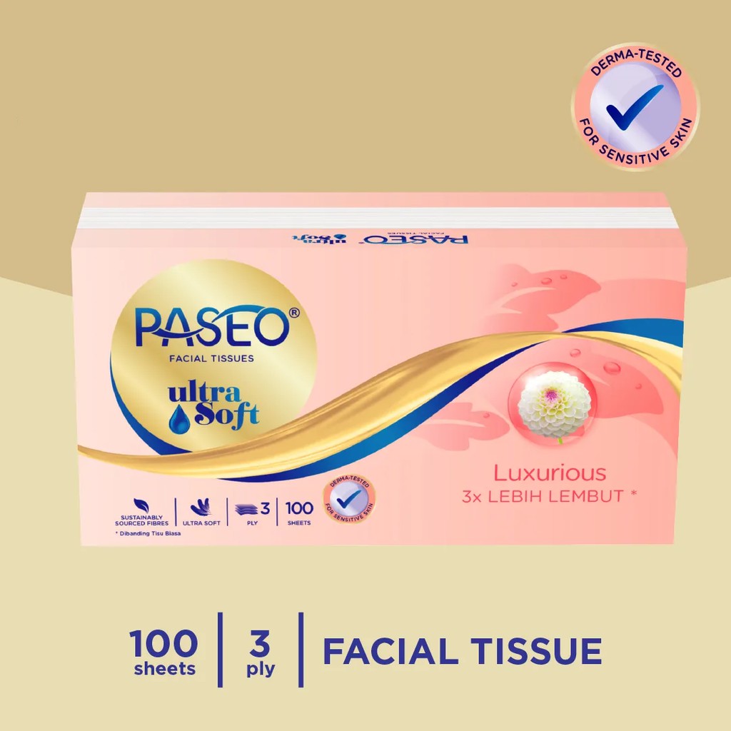 Jual Paseo Ultra Soft Facial Tissue 100's 3 Ply - Tisu | Shopee Indonesia