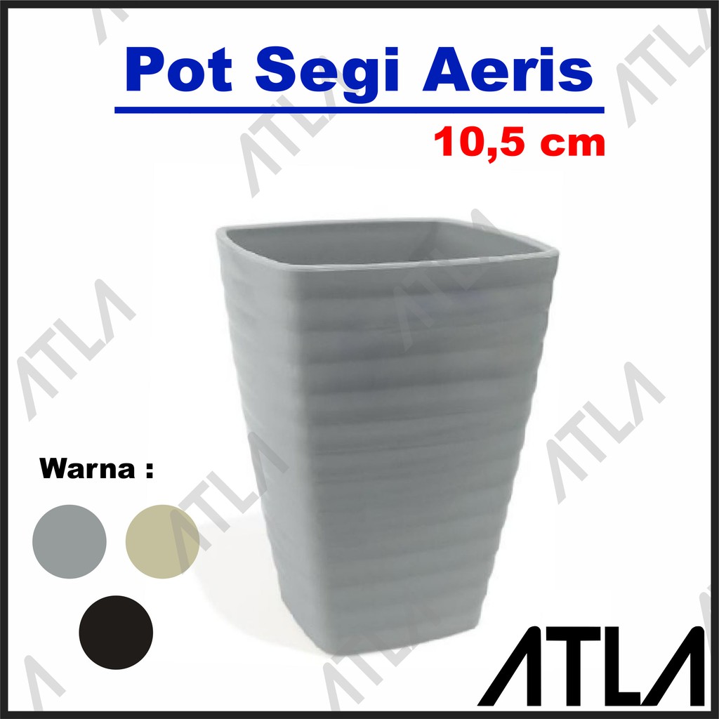 Jual Pot Segi Aeris 10.5 cm Vas Bunga Kaktus Daun Hiasan Ruangan KLS019 ...