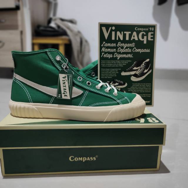 Jual Sepatu Compass Vintage Green Hi Size 43 ( BNIB ) | Shopee Indonesia
