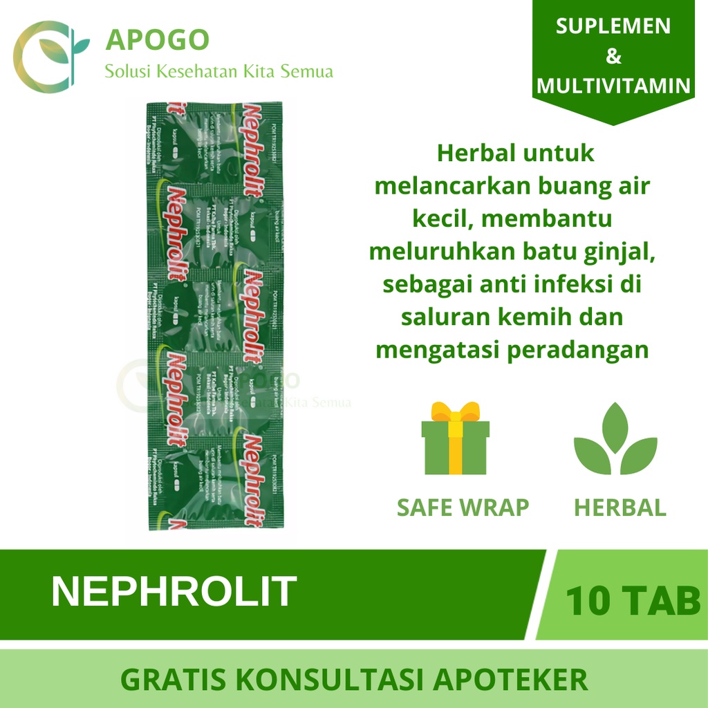 Jual NEPHROLIT PELANCAR KENCING 1 STRIP ISI 5 TABLET | Shopee Indonesia