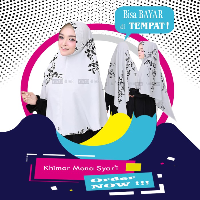 Jual Jilbab Khimar Mona Syari Dengan Softpad Antem Dan Motif Ranting ...