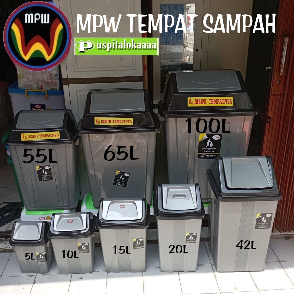 Jual MPW tempat sampah clean dustbin silver 05-10-15-20-42-55-65 ...