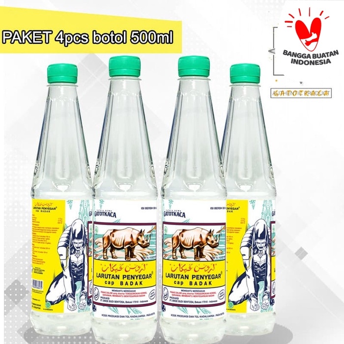 Jual tradisional-minuman- special gatotkaca!! 4pcs larutan penyegar cap badak botol 500ml ...