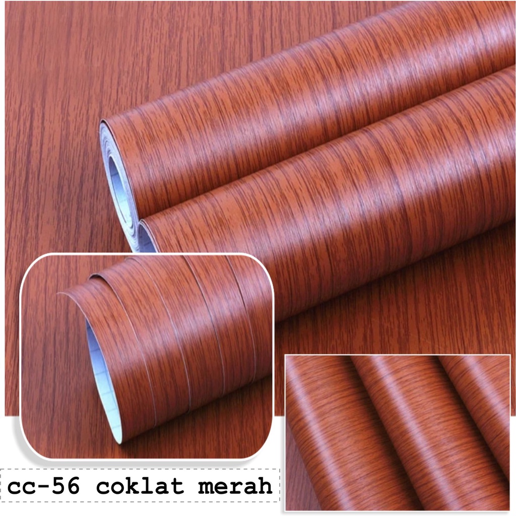 Jual wallpaper sticker motif kayu serat/HPL sticker tebal multifungsi ...