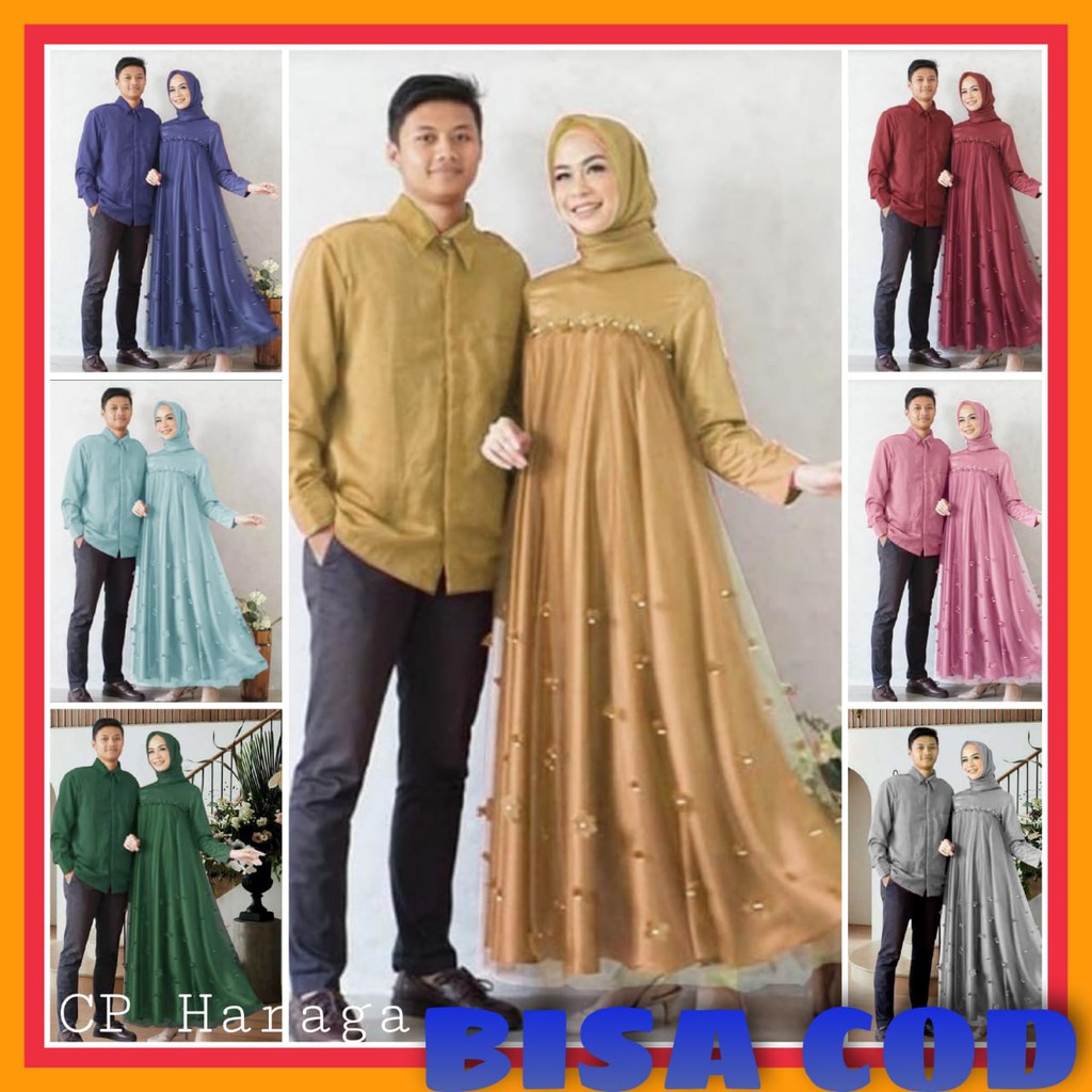 Jual Baju Couple Pasangan Terbaru 2021 Batik Gamis Pesta Brukat Kondangan Kapel Keluarga Suami ...