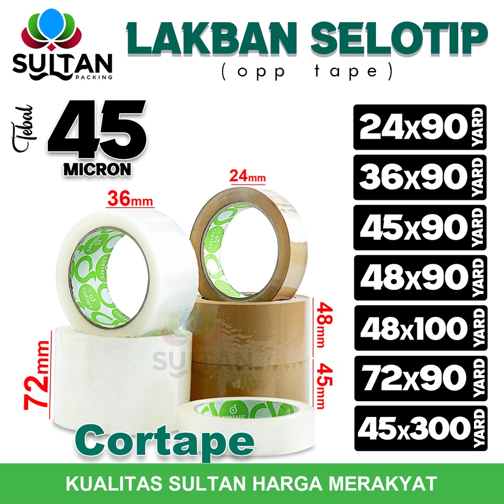 Jual Lakban Isolasi Selotip OPP Tape CORTAPE Plakban Packing TERMURAH ...