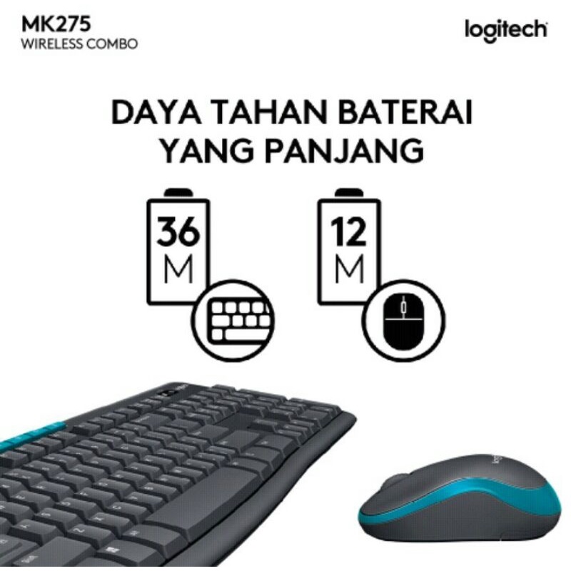 Jual logitech MK275 keyboard Plus Mouse wireless | Shopee Indonesia