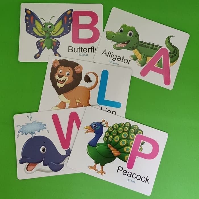 Jual planetamazing - ANIMAL ALPHABET Flash Card for Toddler - KARTU ...