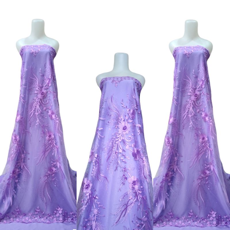 Jual Kain Tile Tulle brokat kebaya/ Tile 3d / harga 0,5m | Shopee Indonesia