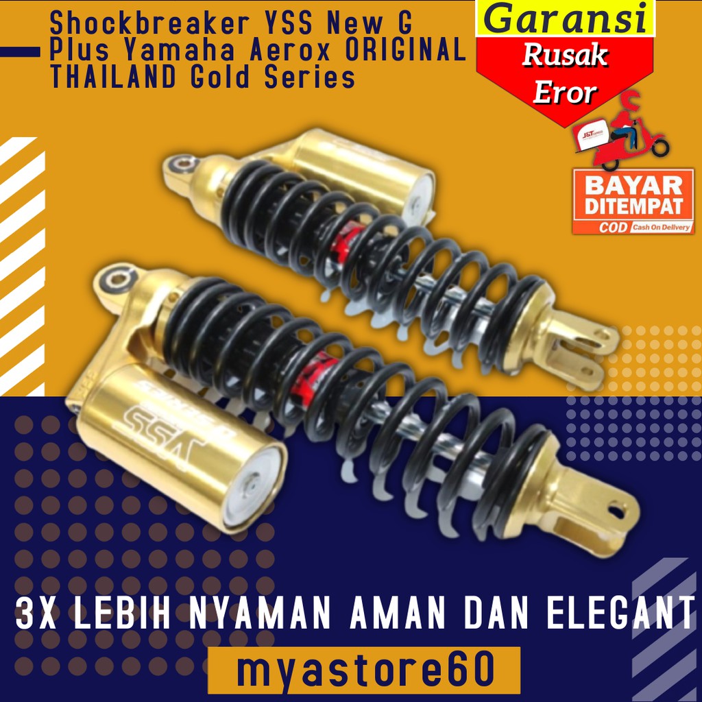 Jual Shockbreaker Shock Shockbreker YSS New G Plus Yamaha Aerox ORIGINAL THAILAND Gold Series ...