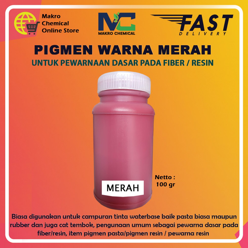 Jual PIGMENT WARNA MERAH Untuk Campuran Warna Resin, Rubber, Cat Tembok ...