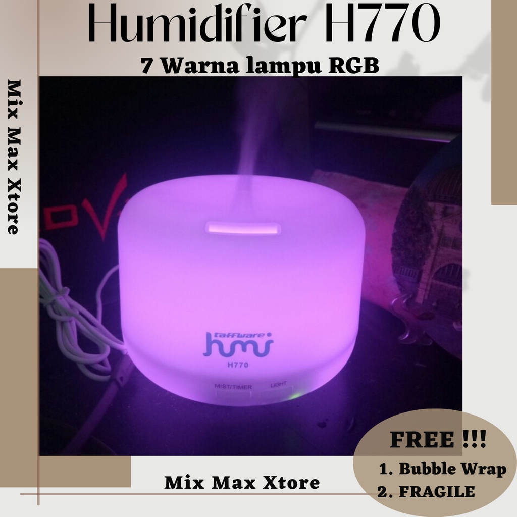 Jual Taffware Humidifier Diffuser Aromaterapi Elektrik + 7 LED - (HUMI ...