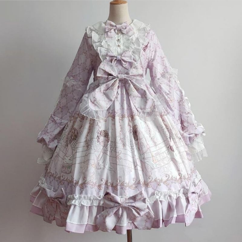 Jual puppet night cupid lolita op one piece purple ungu gaya jepang ...