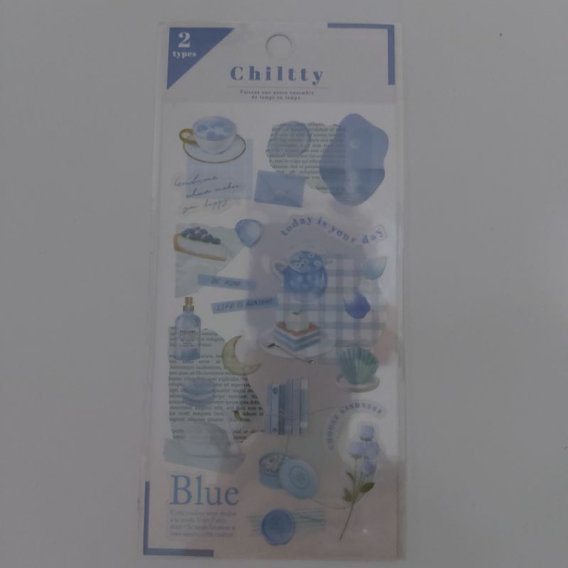 Jual Shan Le Sticker - SL-ANB Bujo Sticker Chiltty Blue picnic relax ...
