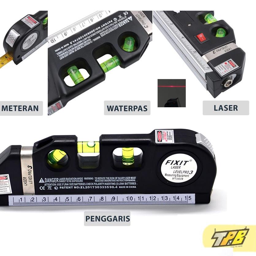 Jual Fixit LevelPro3 Meteran Laser Manual / Fixit Level Pro 3 Alat Ukur Meteran Elektrik Digital ...