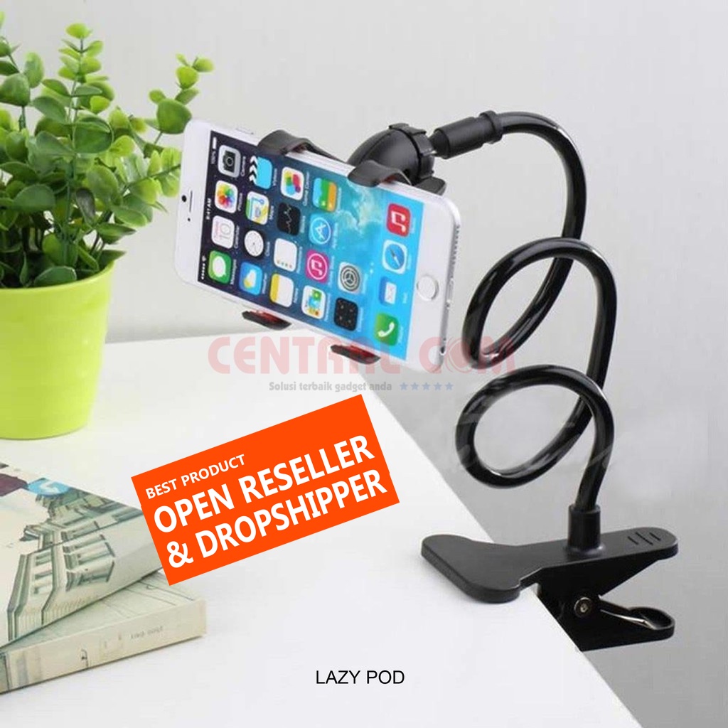Jual LAZY POD STAND HOLDER HANDPHONE 2 Clips Phone Holder Model Stand ...