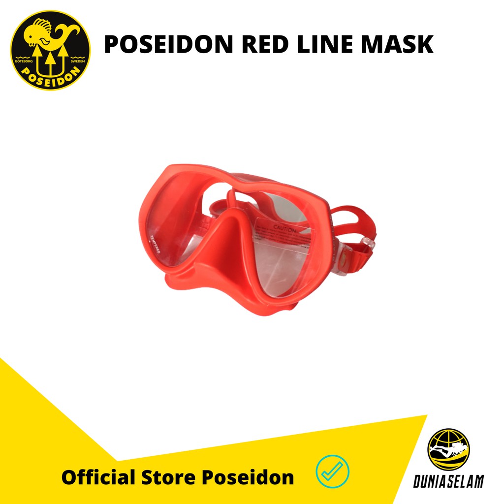 Jual Kacamata Selam Diving Mask Poseidon Red Line Mask | Shopee Indonesia
