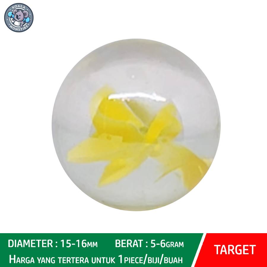 Jual TARGET Kelereng Gundu Yellow Rainbow Marble Balap Belimbing Kuning ...
