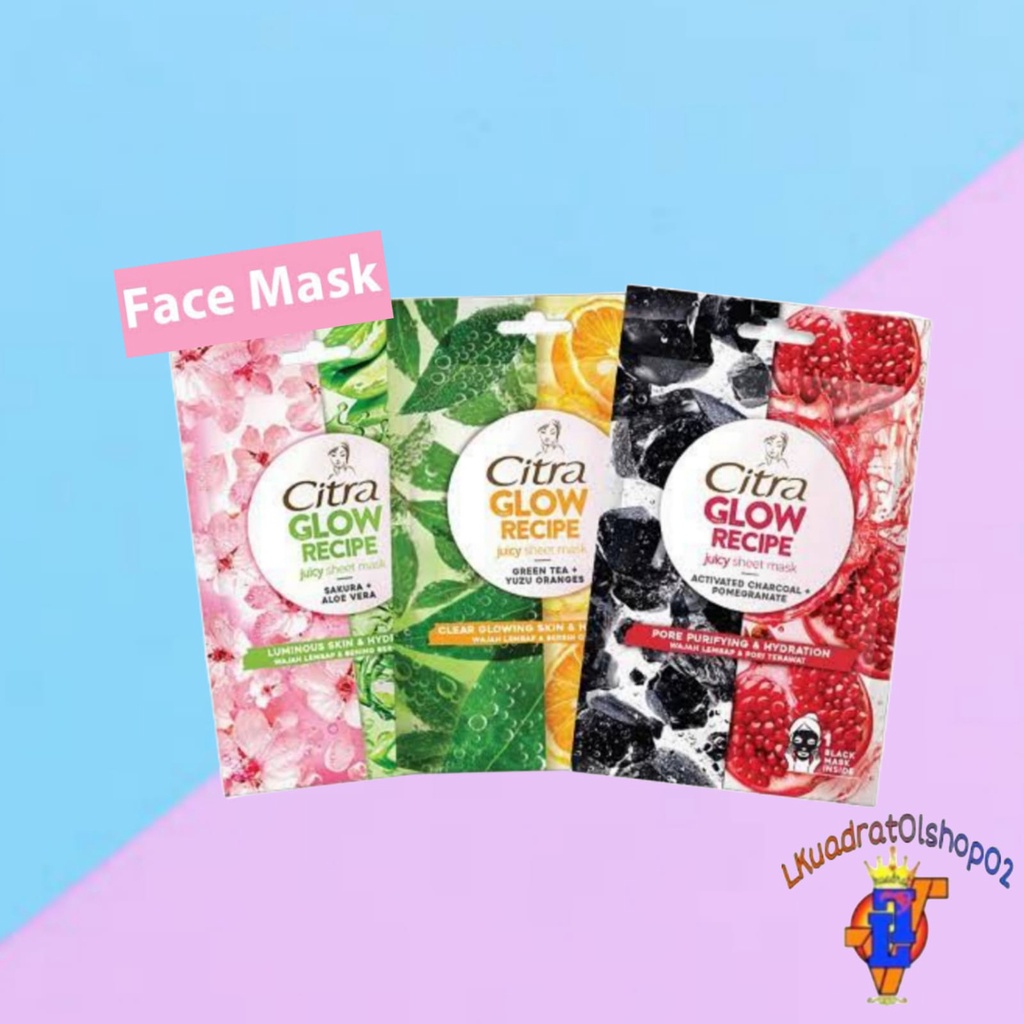 Jual CITRA GLOW RECIPE JUICY SHEET MASK 25 gr | Shopee Indonesia
