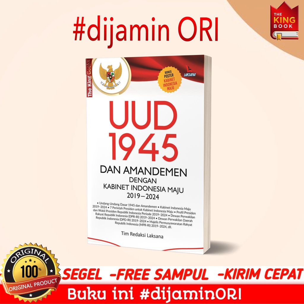 Jual Buku UUD 1945 dan Amandemen dengan Kabinet Indonesia Maju 2019-2024 - LAKSANA | Shopee ...