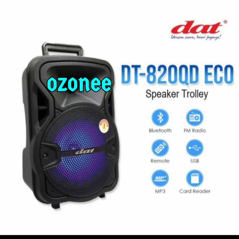 Jual SPEAKER PORTABLE WIRELESS DAT DT 820QD ORIGINAL 8 INCH BLUETOOTH ...