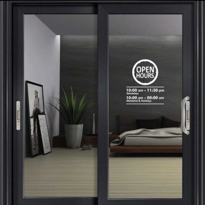 Jual CUTTING STICKER JADWAL OPEN CLOSE TOKO CAFFE SHOP KACA DINDING ...