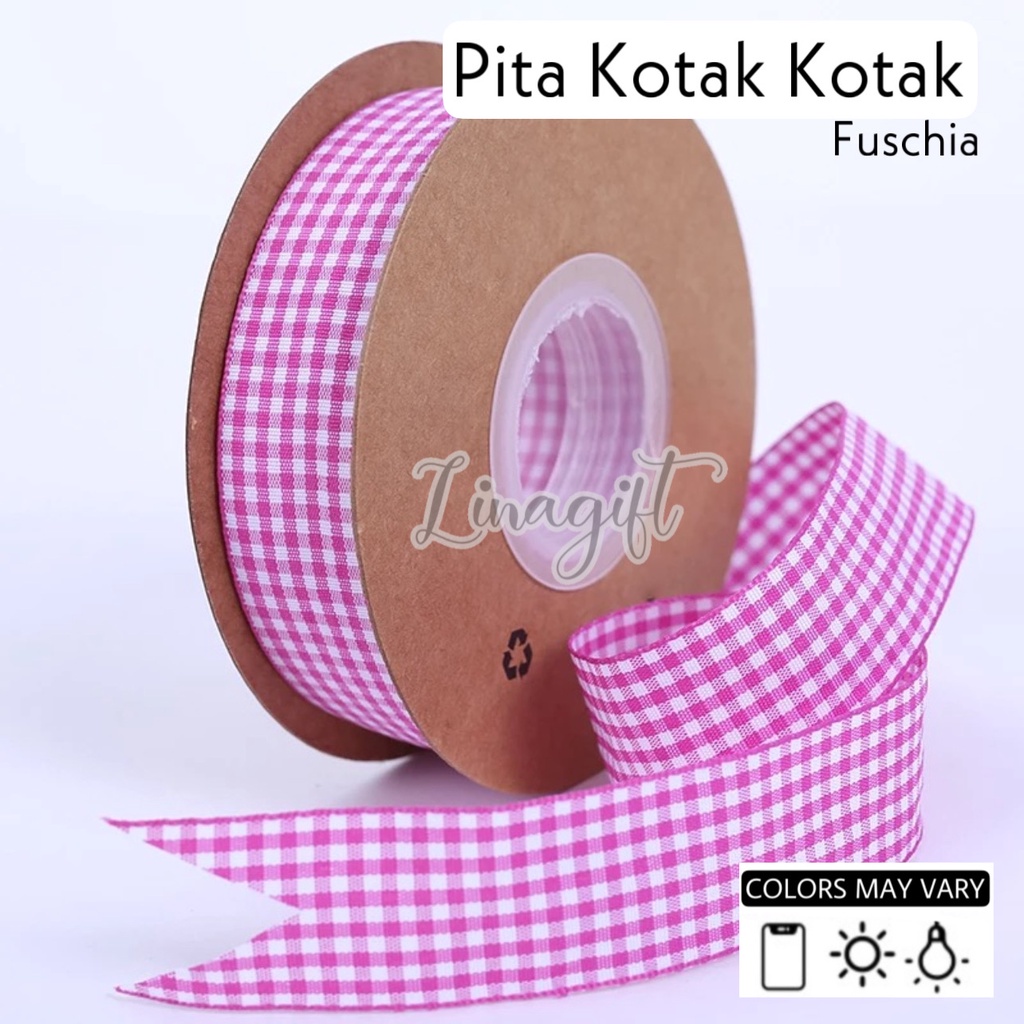 Jual ( 3 Meter ) PLAID RIBBON - PITA KAIN KOTAK KOTAK 0.5 / 1 IN / 1.5 ...