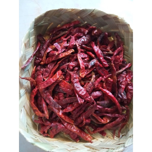 Jual 100gr cabe rawit kering pedas/lombok garing/cabe merah kering ...