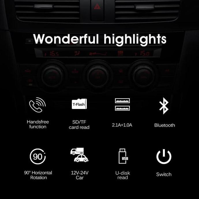 Jual FUJI ONEVER T38 BLUETOOTH FM TRANSMITTER CAR KIT WITH 34A DUAL USB ...