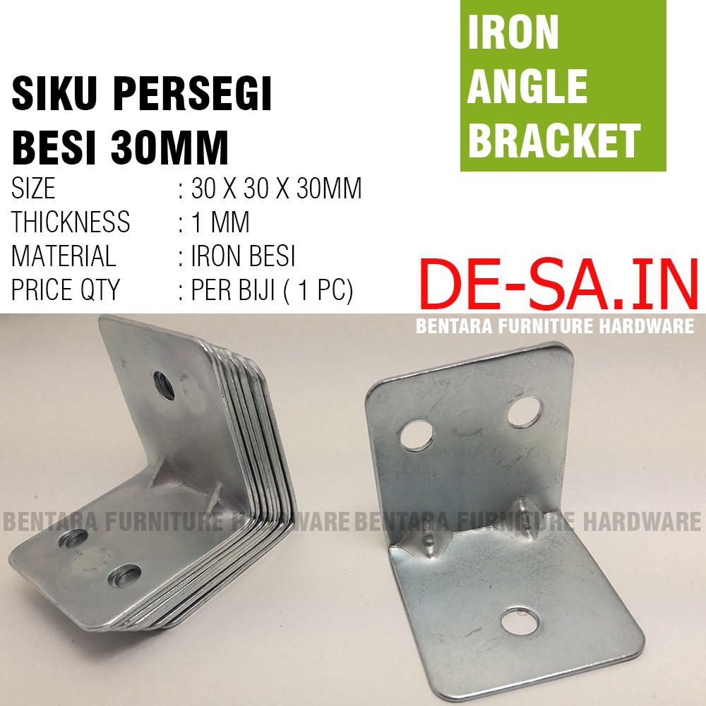 Jual 30MM Braket Siku 30 x 30 x 30 MM - Besi L-Shaped Angle Bracket ...