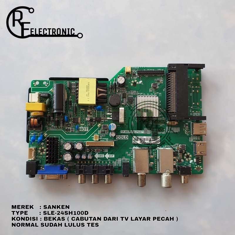 Jual MB MOBO MAINBOARD MESIN TV LED SANKEN SLE-24SH100D SLE 24SH100 D ...