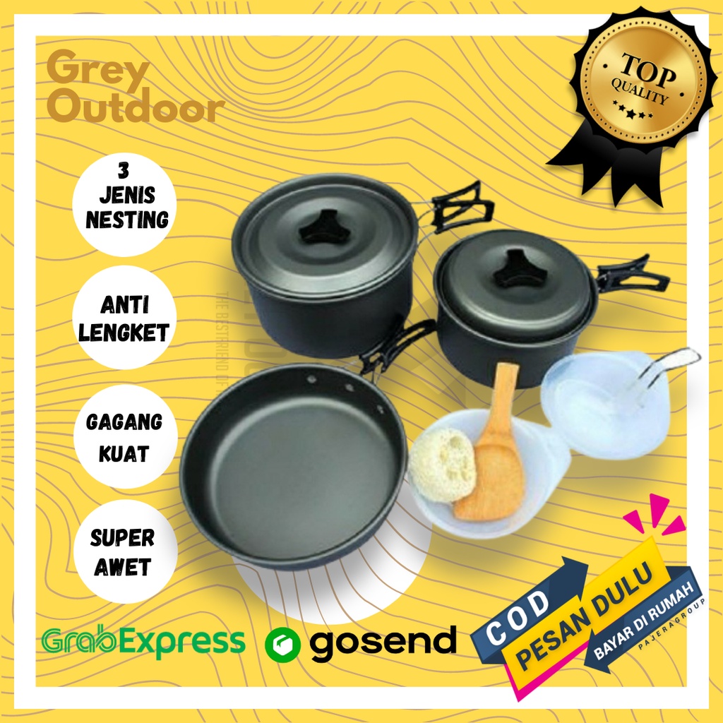 Jual Cooking Set DS 300 Nesting Set Kompor Panci Camping Cooking Set ...