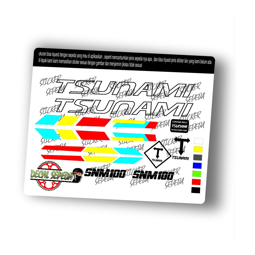 Jual decal sepeda tsunami - sticker sepeda tsunami bolong full cutting ...