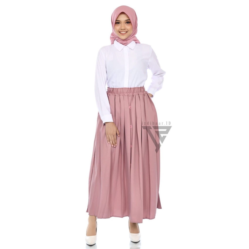 Jual ZELINE Rok rempel / Rok kancing /rok moscrepe | Shopee Indonesia