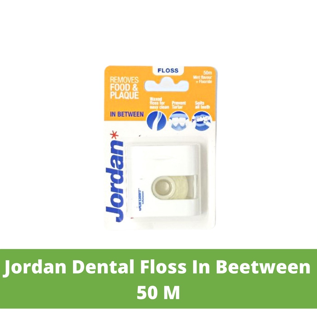 Jual JORDAN DENTAL FLOSS IN BEETWEEN REMOVES 50M MINT FLAVOUR+FLUORIDE ...