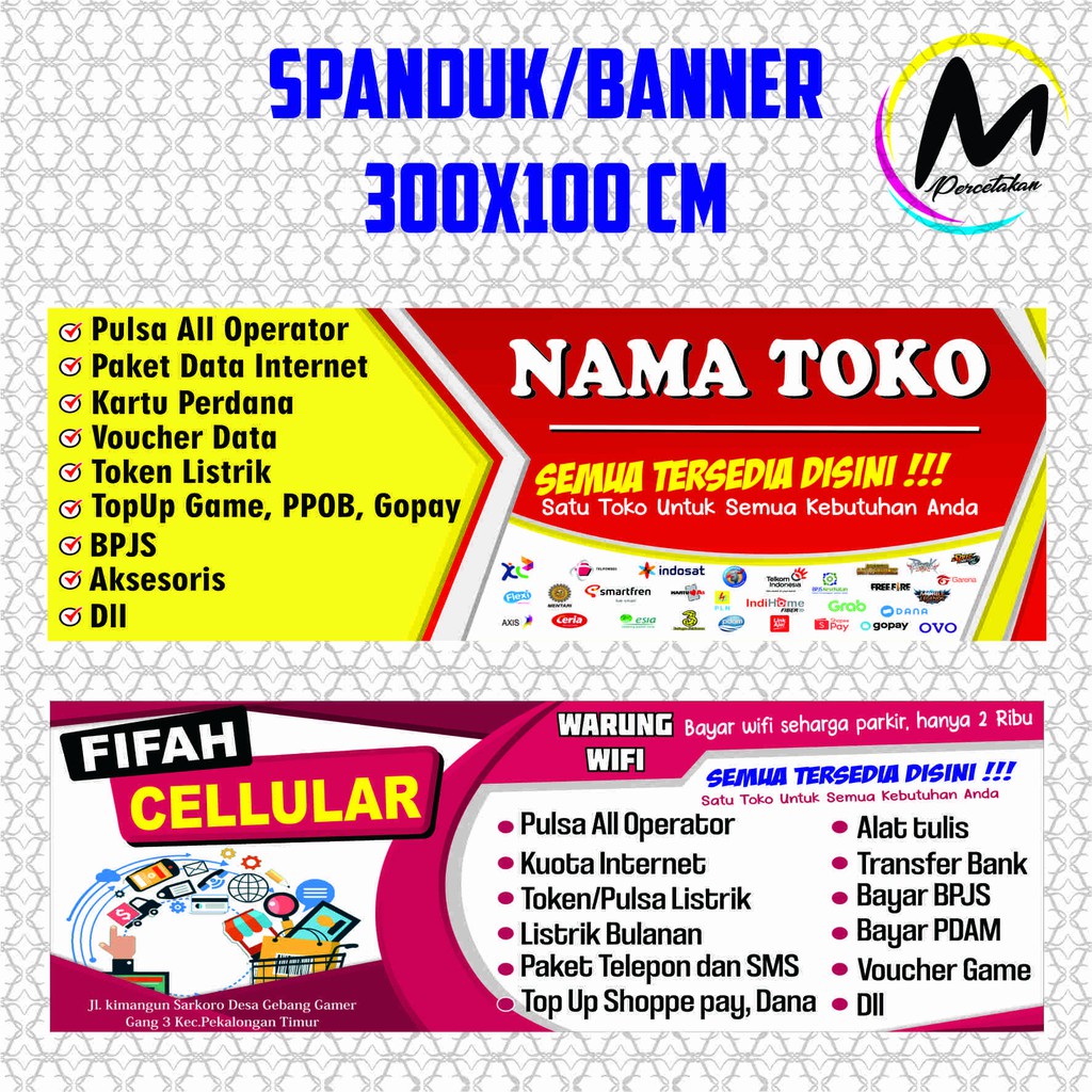 Jual Cetak Banner Spanduk Konter/Top up/ Paket Internet | Shopee Indonesia