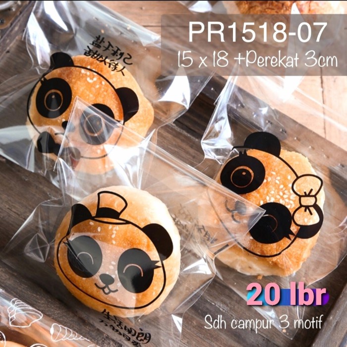 Jual Ginger- plastik roti cookies motif panda mix 1 pack=20lbr(15x18 ...