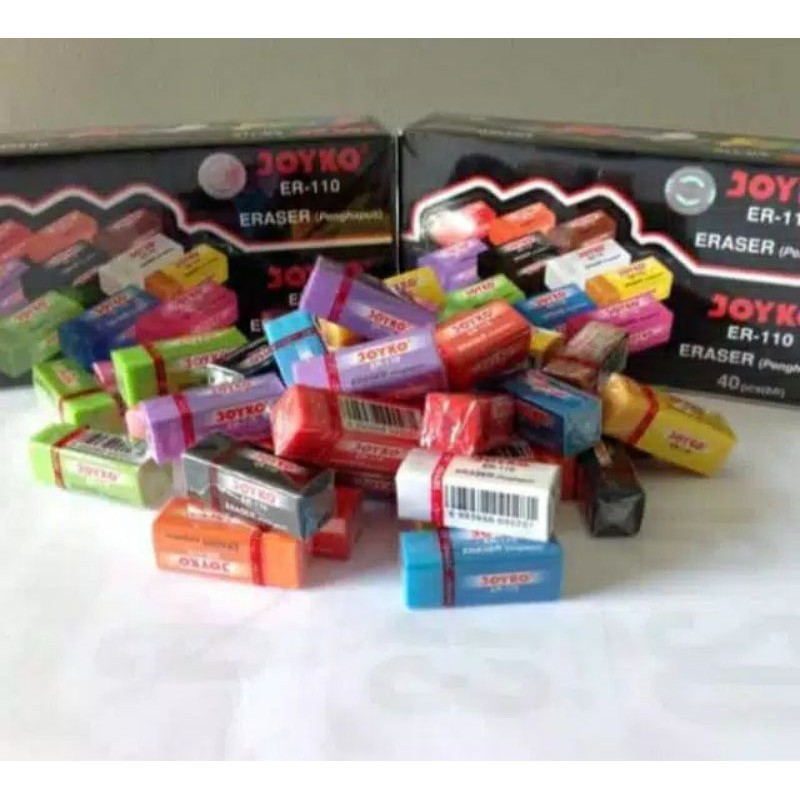 Jual HAPUSAN JOYKO ER-110 WARNA WARNI ISI 1 KOTAK 40 PC | Shopee Indonesia