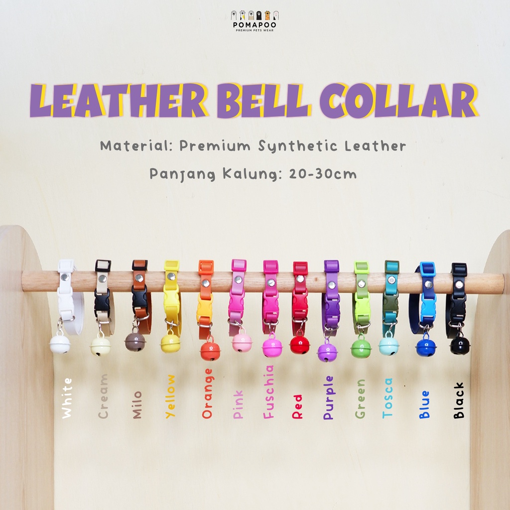 Jual POMAPOO - Kalung Kucing dan Kalung Anjing Leather Bell Collar ...