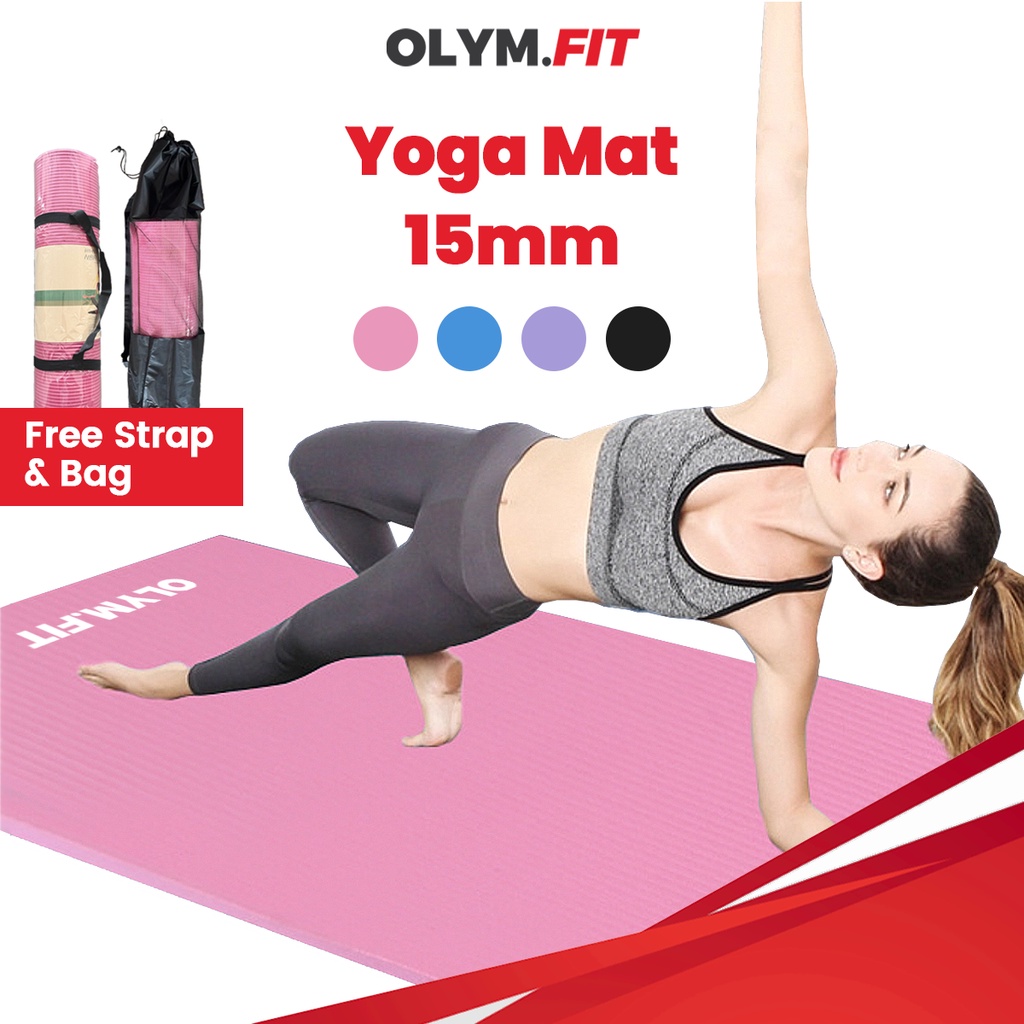 Jual OLYM.FIT 15mm Matras Yoga Mat Olahraga Tebal Anti Slip Pound Fit ...