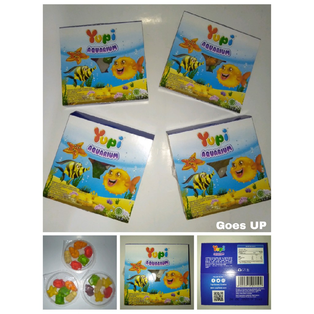 Jual Yupi Cocktails / Buah, Yupi Aquarium Box Kotak (isi 12 pcs ...