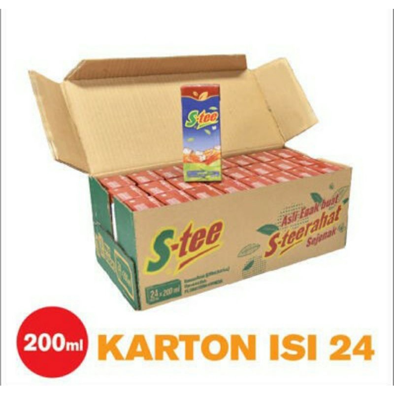 Jual S-tee / Stee Minuman Teh Kotak 200ml (KARTONAN) isi 24pcs | Shopee ...