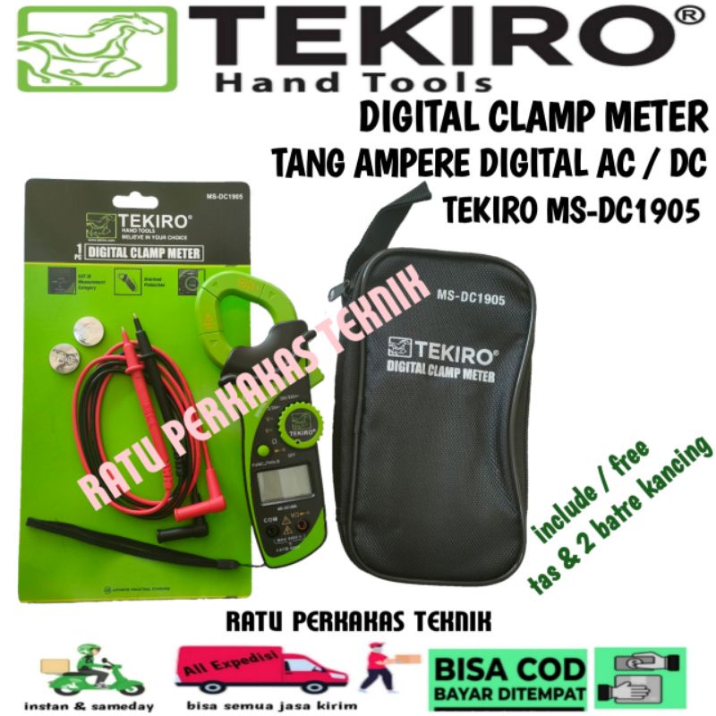 Jual TEKIRO DIGITAL CLAMP METER MS-DC1905 / TANG AMPERE DIGITAL MODEL C ...
