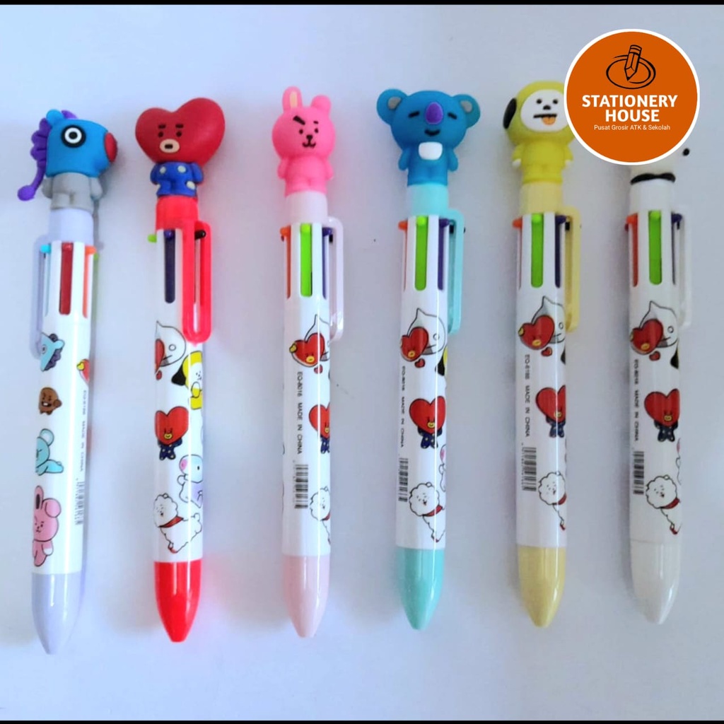 Jual PEN 6 WARNA 6 IN 1 / Pulpen Warna Warni Motif BTS / Pulpen ...