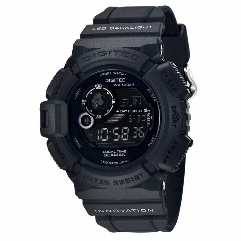 Jual jam tangan DIGITEC ORIGINAL DG-5028T rubber anti air full black ...