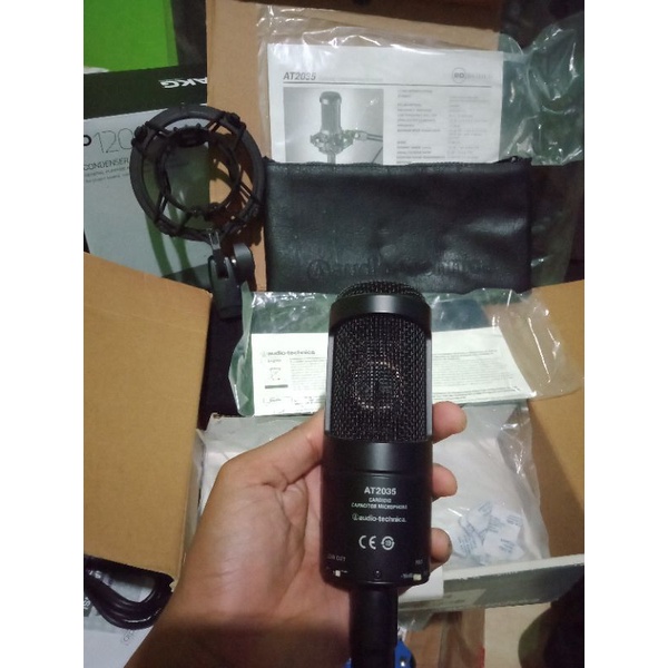 Jual Microphone Condenser Audio Technica AT 2035 Like New Fullset Bisa ...
