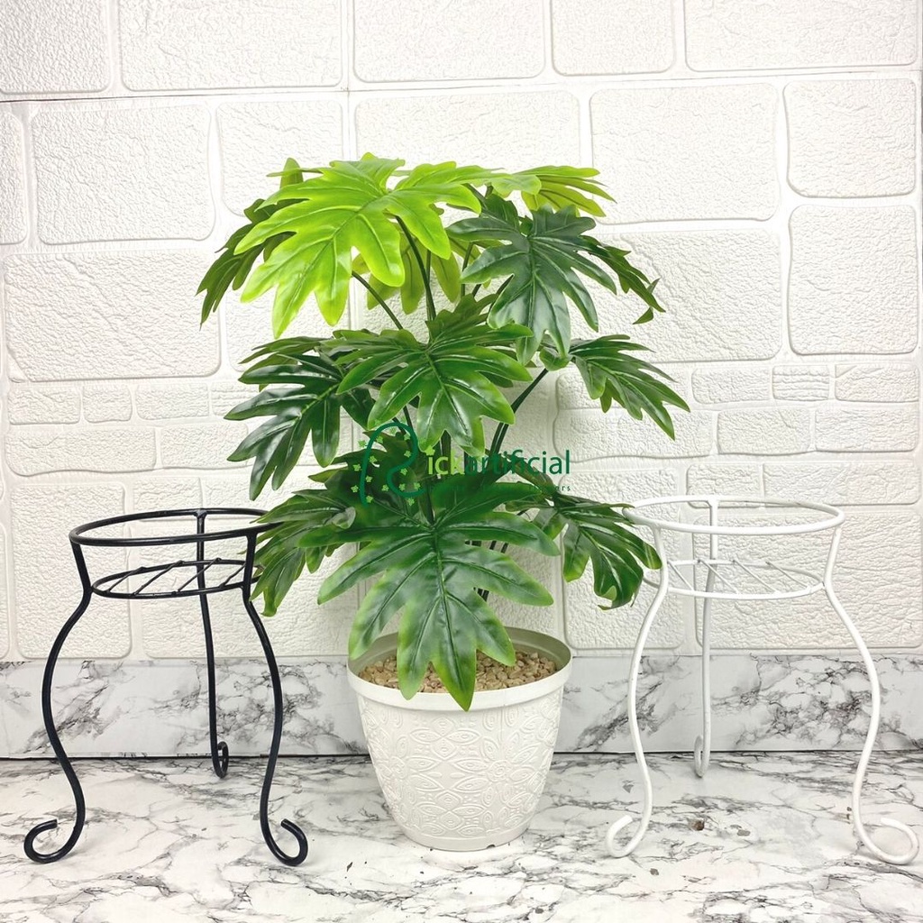 Jual Pohon Daun Monstera Philo Jari X18 Semi Latex Artificial Pot Batik ...