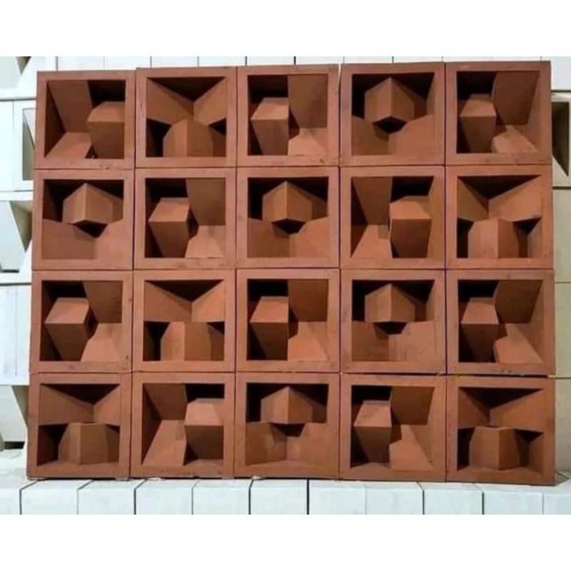 Jual roster beton minimalis jig jag merah loster lubang angin | Shopee ...
