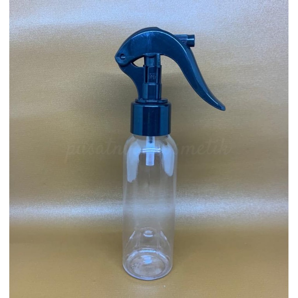 Jual Botol Spray Trigger 100ml Tutup Hitam Botol PET Bening 100ml | Shopee Indonesia